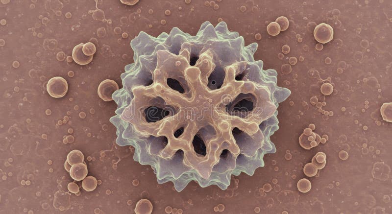 Intricate Microscopic Pollen Grain Structure, Detailed SEM Image Stock ...