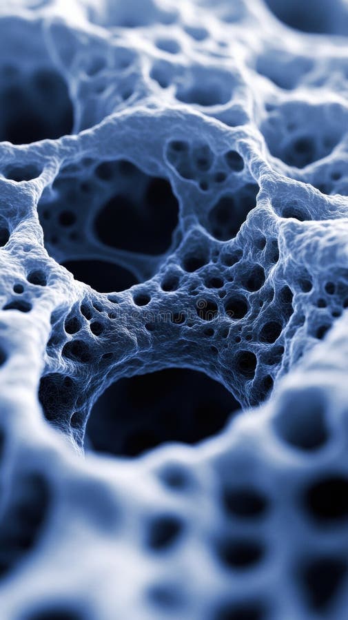 Intricate Microscopic View of Porous Material Resembling a Sponge ...