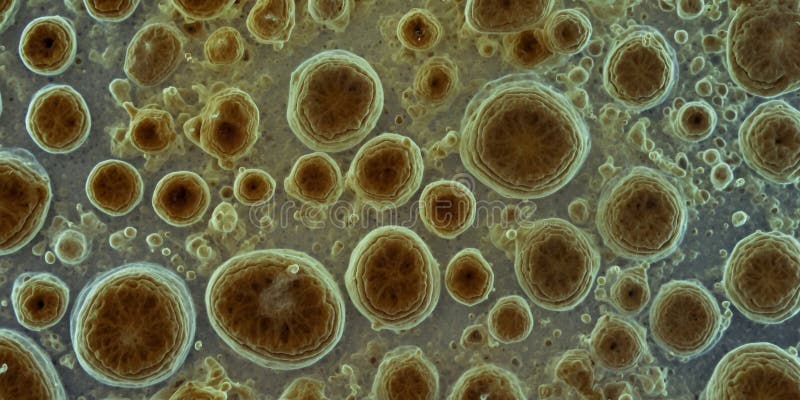 Intricate Microscopic View Showcasing Numerous Circular Structures and ...