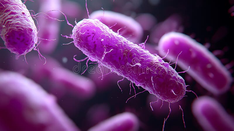 Intricate Microscopic View of Vibrant Bacterial Cells in Motion. Stock ...