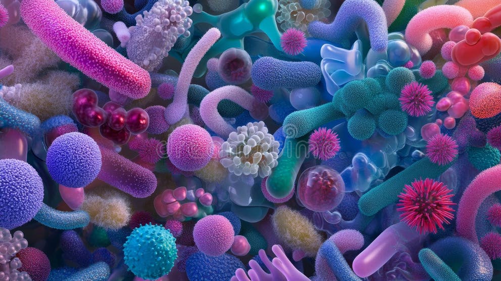 Intricate Microscopic Visualization of Probiotic Lactobacillus Bacteria in 3d Illustration Stock ...