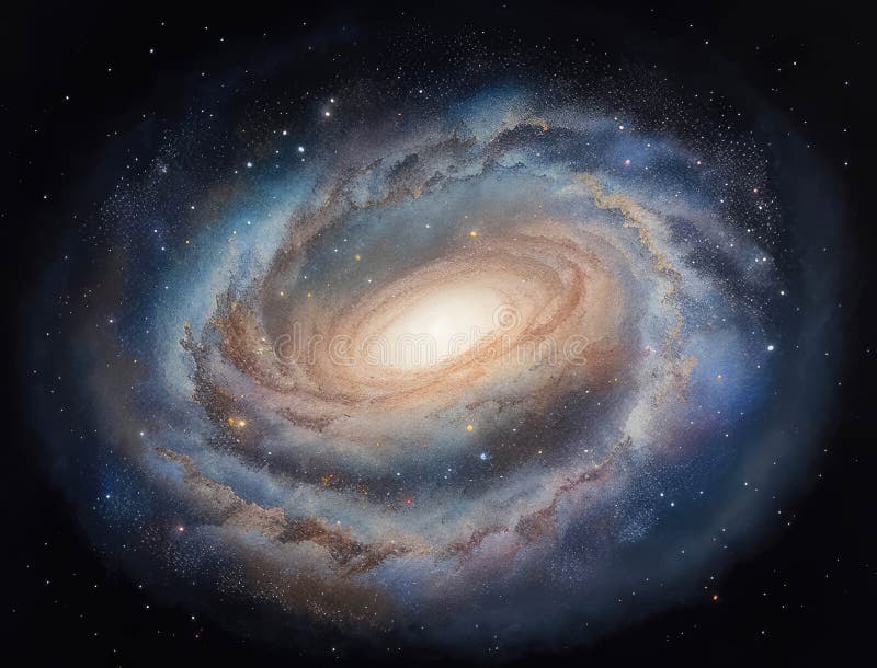 An Intricate Model of the Milky Way Galaxy. AI Generation Stock ...