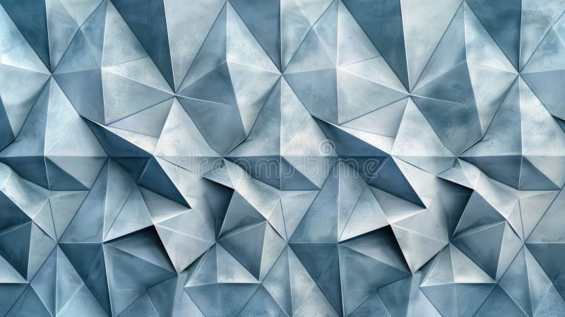 Intricate and Modern 3D Pattern with Cascading Triangles, Matte Shimmer ...