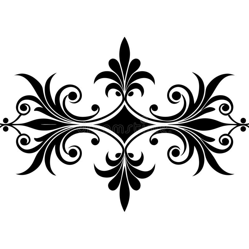 Intricate Modern-Victorian Baroque Vector Divider with Six Panels Stock ...