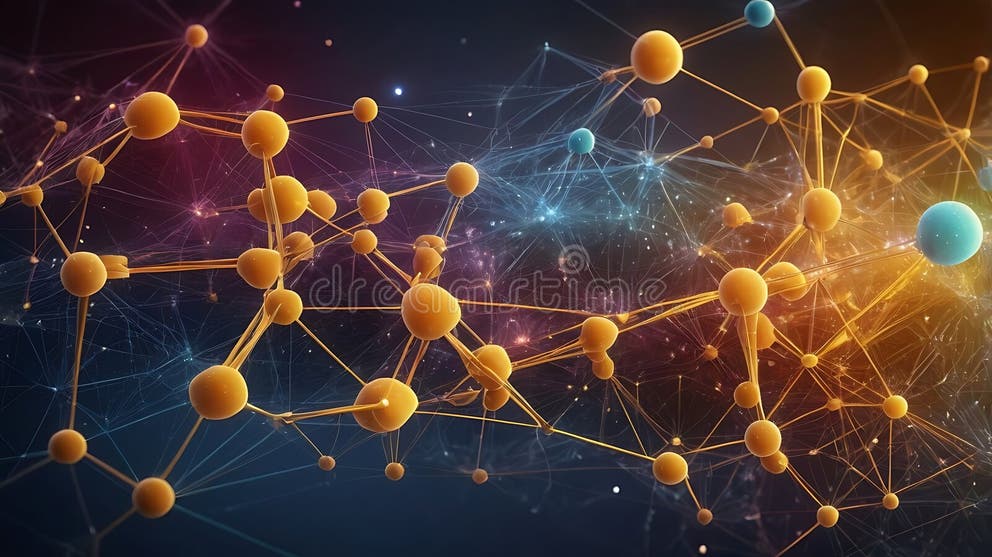 Intricate Molecular Network in a Futuristic Design Stock Illustration ...