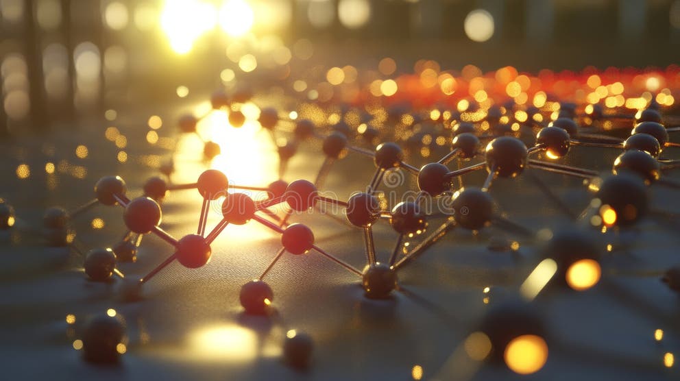 Intricate Molecular Structure Absorbing Solar Energy Transforming ...