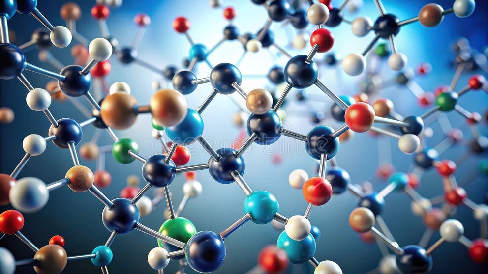 Intricate Molecular Structure a Colorful Representation of Complex ...
