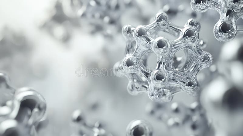 Intricate Molecular Structure Design with Metallic Finish for ...