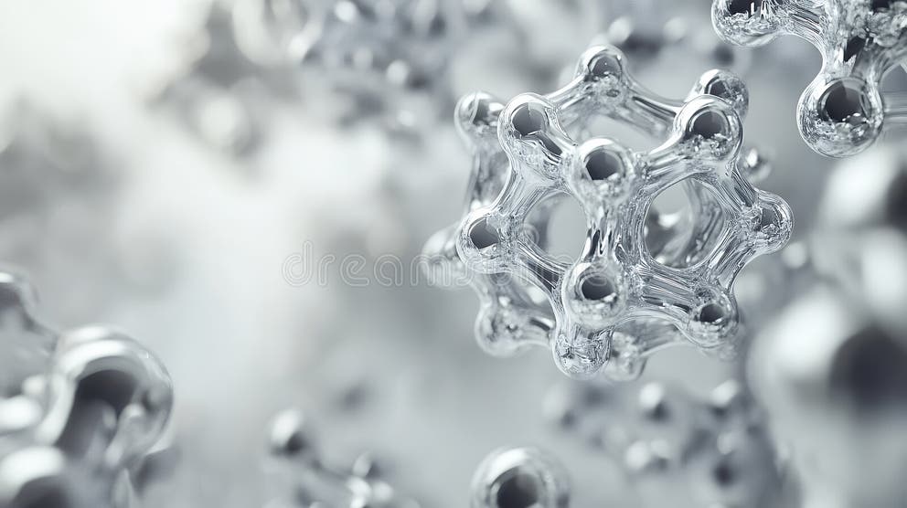 Intricate Molecular Structure Design with Metallic Finish for ...