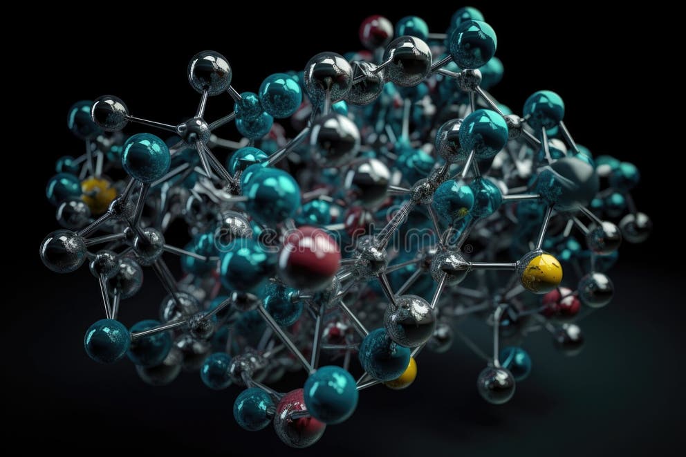 An Intricate Molecular Structure, with Each Component Interacting with ...