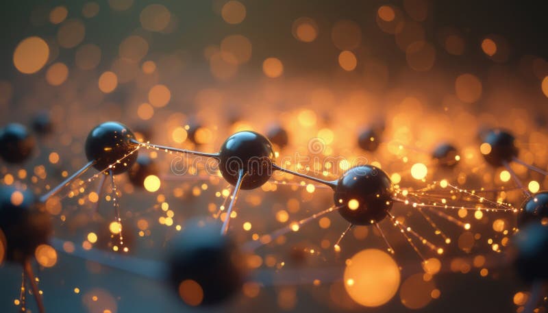 Intricate Molecular Structure Glowing with Warm Light Stock Image ...