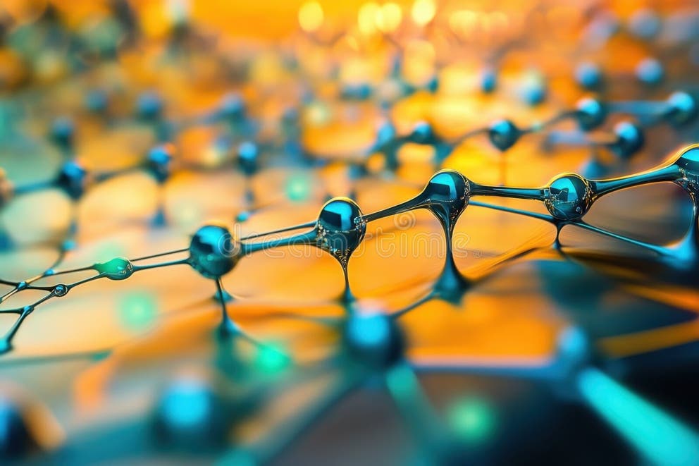 Intricate Molecular Structure Illuminated by Warm Highlights and Soft ...