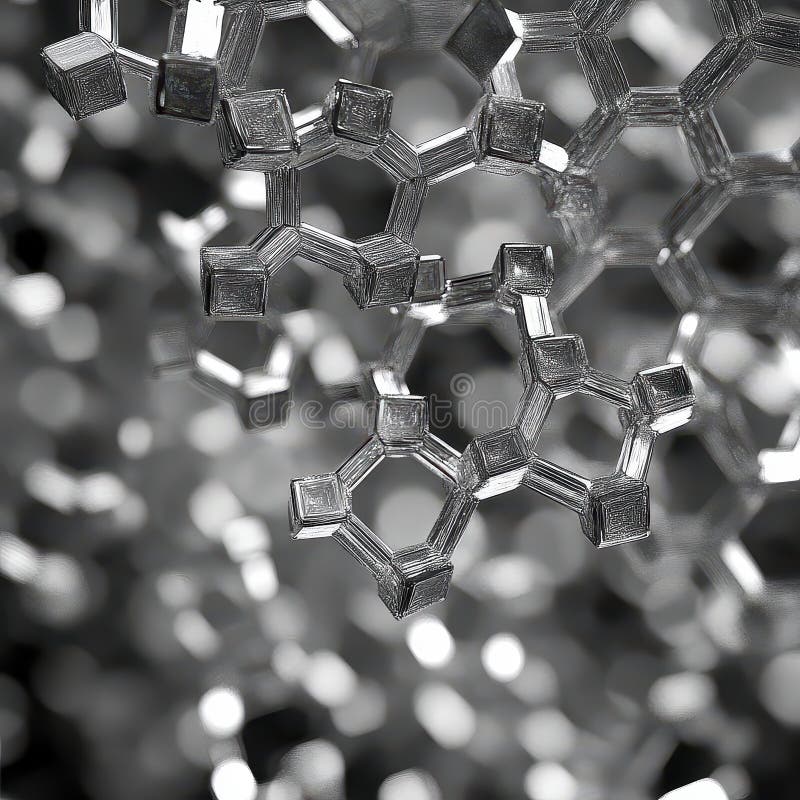 Intricate Molecular Structure with Silver and Grey Shadows and ...