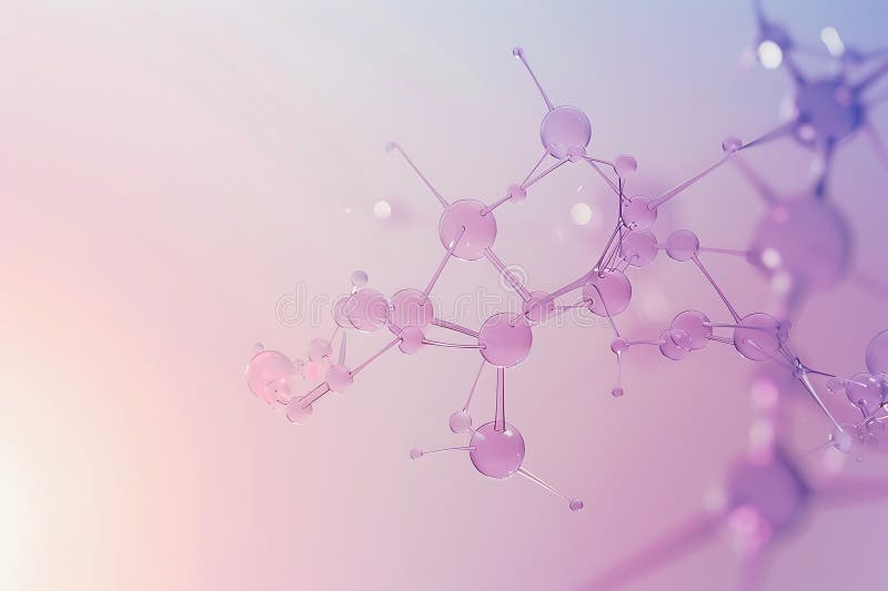 Intricate Molecular Structure in a Soft Pink Hue Stock Illustration ...
