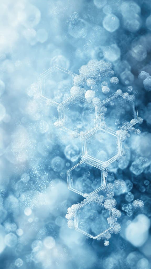 Intricate Molecular Structures Illuminated Amidst Soft Blue Gradients ...