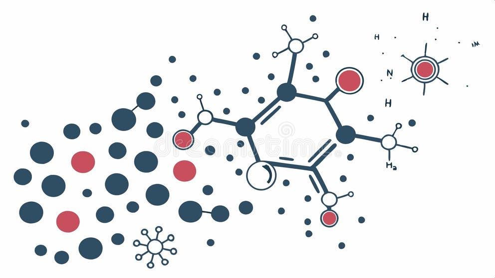 Molecule Structure with Dots, Science, Chemistry, Biology, Atom ...