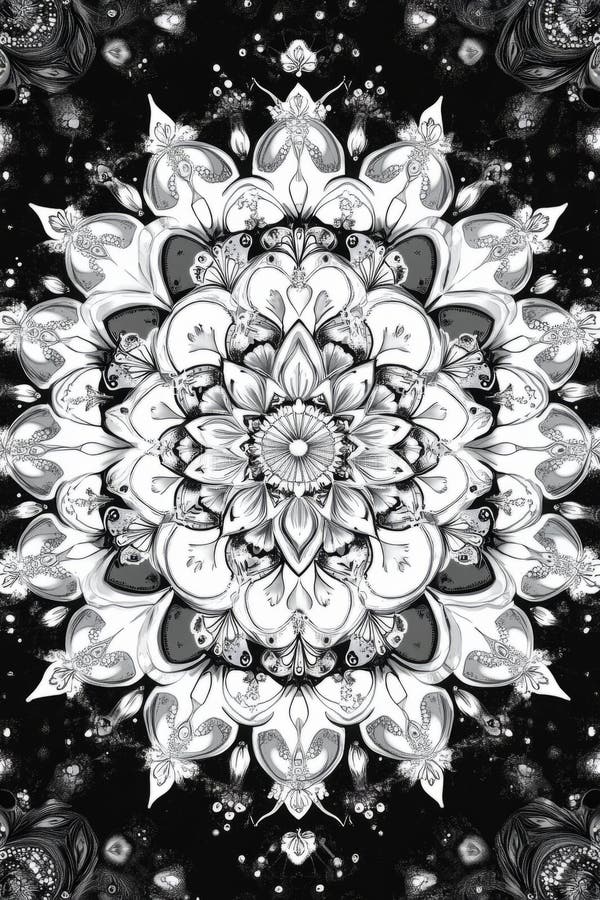 Intricate Monochrome Mandala Design Showcases Mesmerizing Patterns and ...