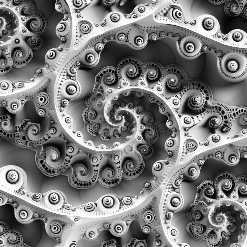 Intricate Monochrome Spiral Patterns Displaying Mathematical Beauty in ... Intricate Monochrome Spiral Patterns Displaying Mathematical Beauty in ...
