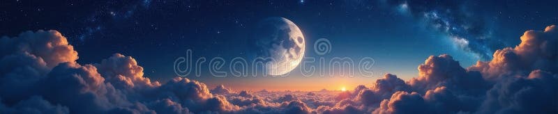 Intricate Moon, Stars, Clouds; Celestial Outline , Night Sky, Tattoo ...