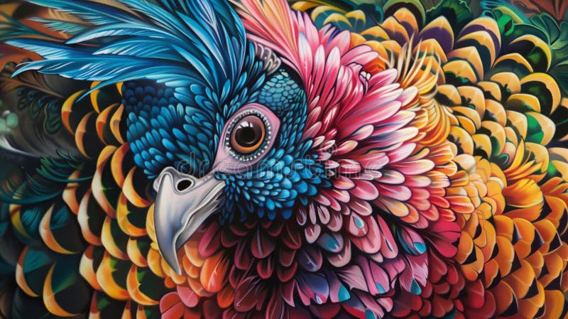 Intricate Multicolored Plumage Study Stock Photo - Image of element ...