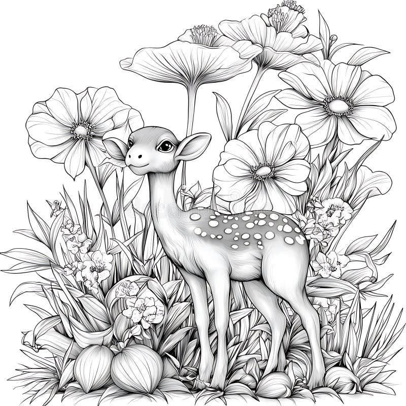 Intricate Mythical Creature Coloring Page for Adults Stock Illustration ...