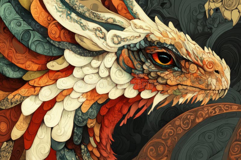 Intricate Mythical Creature Illustration Stock Illustration ...