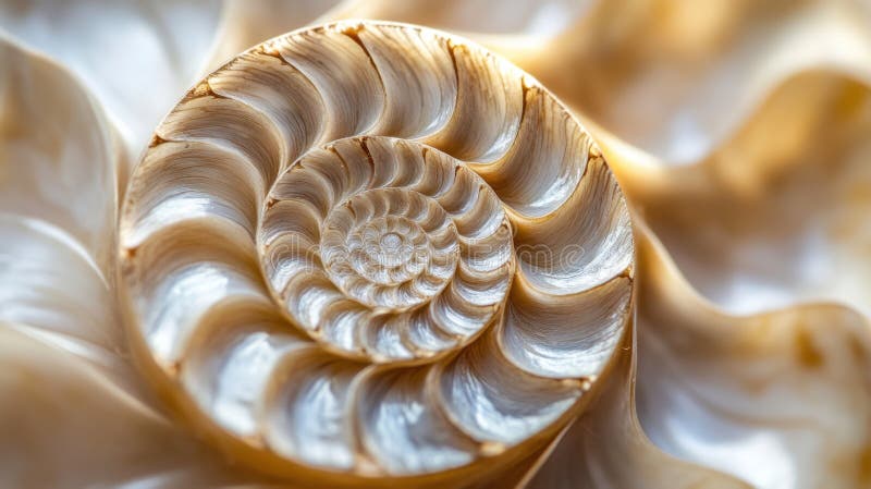 Intricate Nautilus Shell Pattern in Warm Tones for Nature and Design ...