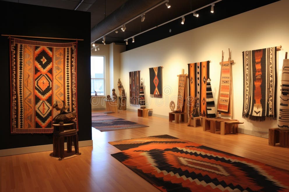 Intricate Navajo Rug Patterns on Display Stock Image - Image of ...