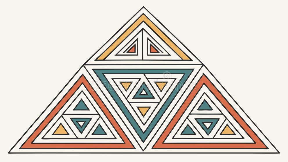 Intricate Nested Triangular Design, Complex Geometric Pattern, Vector Design Generative AI Stock ...