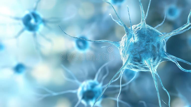 Intricate Network of Blue Neuron Cells, Exploring the Complexity of ...