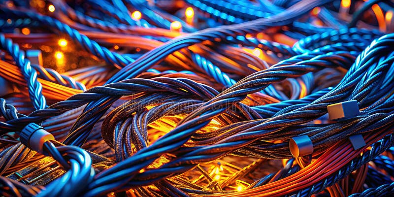 Intricate Network Cable System a Stunning Visual of Data Flow and ...