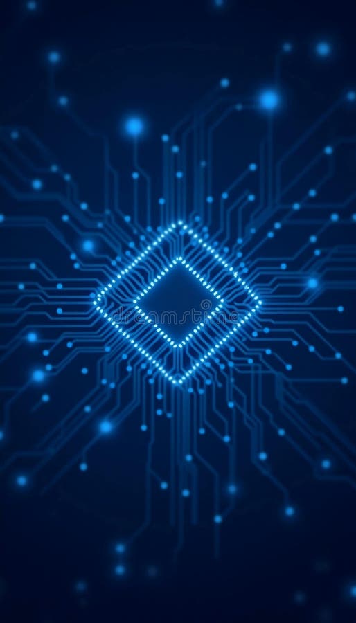 An Intricate Network of Circuitry Comes Alive with Vibrant Blue Lights ...