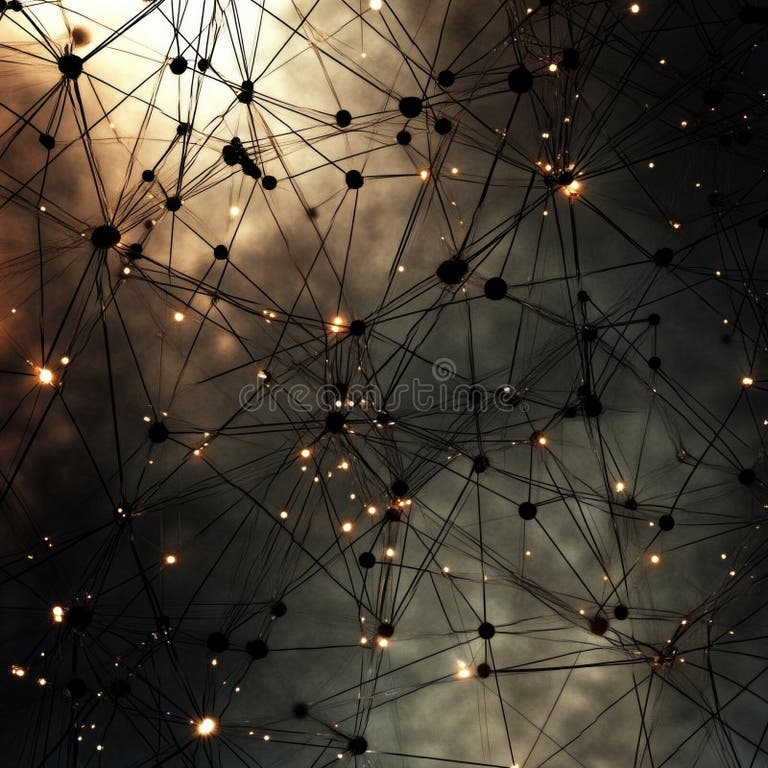 Intricate Network of Connected Nodes and Glowing Connections in ...