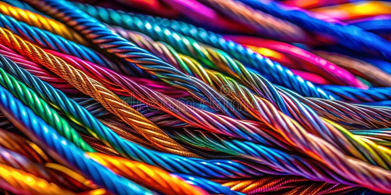 Intricate Network a Detailed Macro View of Computer Cable Wires and ...