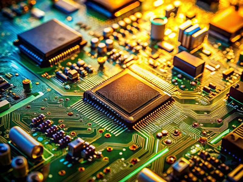 Intricate Network of Electronic Components a Detailed Closeup View of a ...