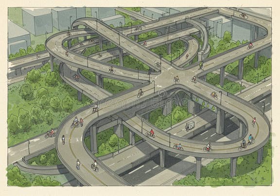 An Intricate Network of Elevated Bike Paths Forms a Complex, Looping ...