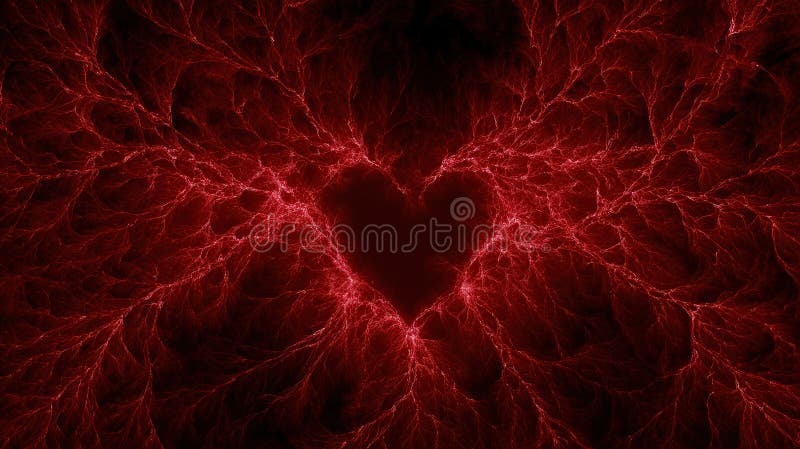 Intricate Network of Glowing Veins and Capillaries Radiating Heart ...
