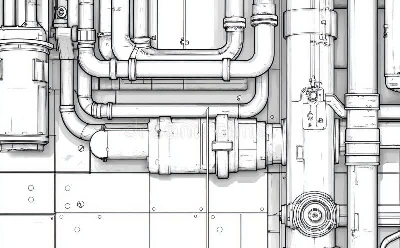 An Intricate Network of Industrial Pipes Showcases the Engineering Work ...