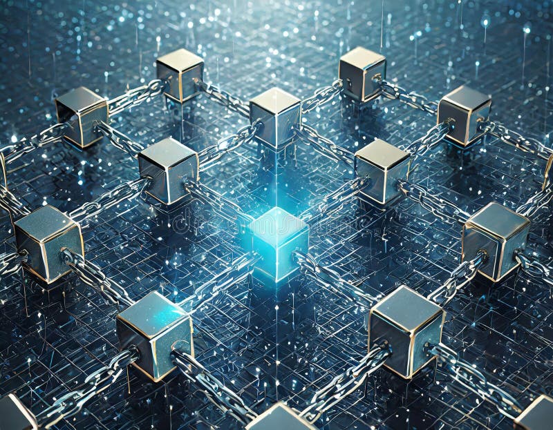 Intricate Network of Interconnected Blocks Illustrating the Concept of a Blockchain Stock ...