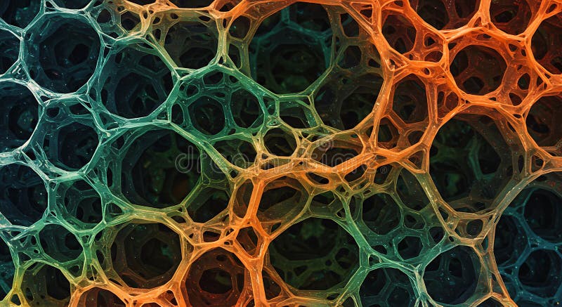 Intricate Network Of Interconnected Cells Microscopic View Stock Illustration Illustration Of