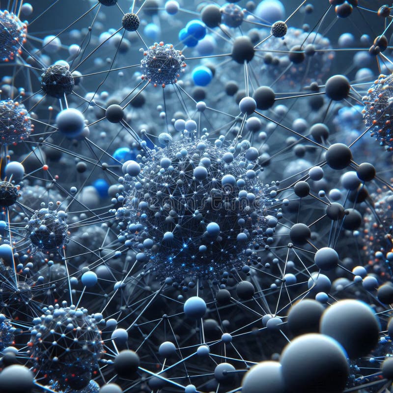 Intricate Network of Interconnected Spheres Forming a Complex, Spherical Structure. Generative ...