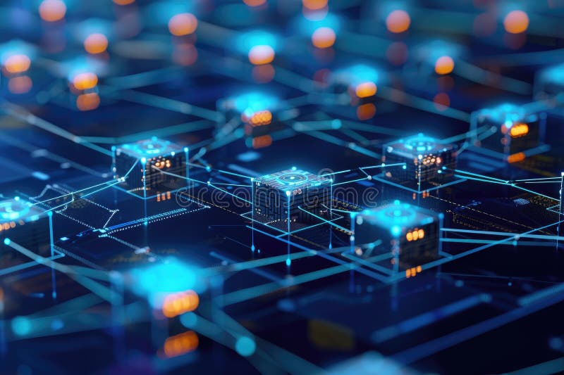 An Intricate Network of Interlinked Cubes Forms a Mesmerizing Abstract Pattern, an ...