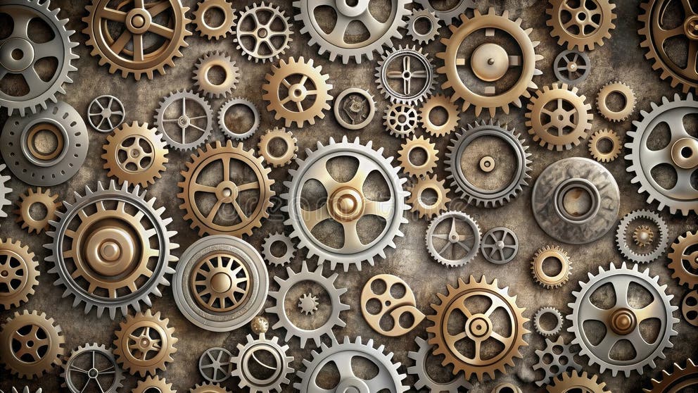 Intricate Network of Interlocking Metallic Gears a Complex System of ...