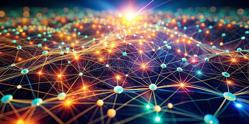 Intricate Network Loop Visualization Dynamic Abstract Shape Formation ...