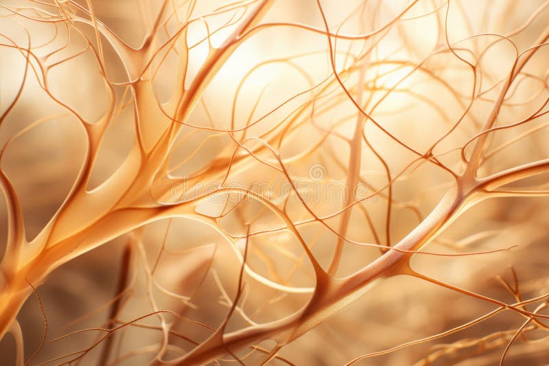 Intricate Network of Neural Connections with Warm Tones and Abstract ...