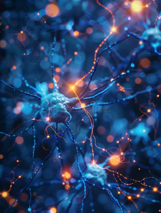 An Intricate Network of Neurons Illuminated with Vibrant Bursts of ...