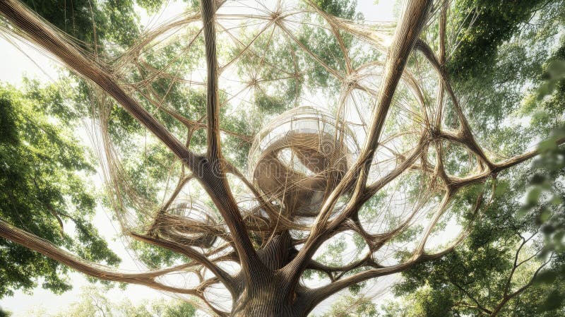Intricate Network of Organic Tree-inspired Architecture Stock Image ...