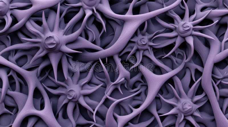 Intricate Network of Purple Neuron-like Structures in a Complex Pattern ...
