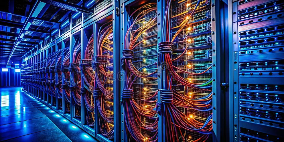 Intricate Network of Server Cables a Visual Depiction of ...