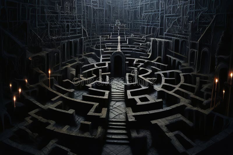 An Intricate Network of Shadowy Paths and Dead Ends Forming a La Stock ...